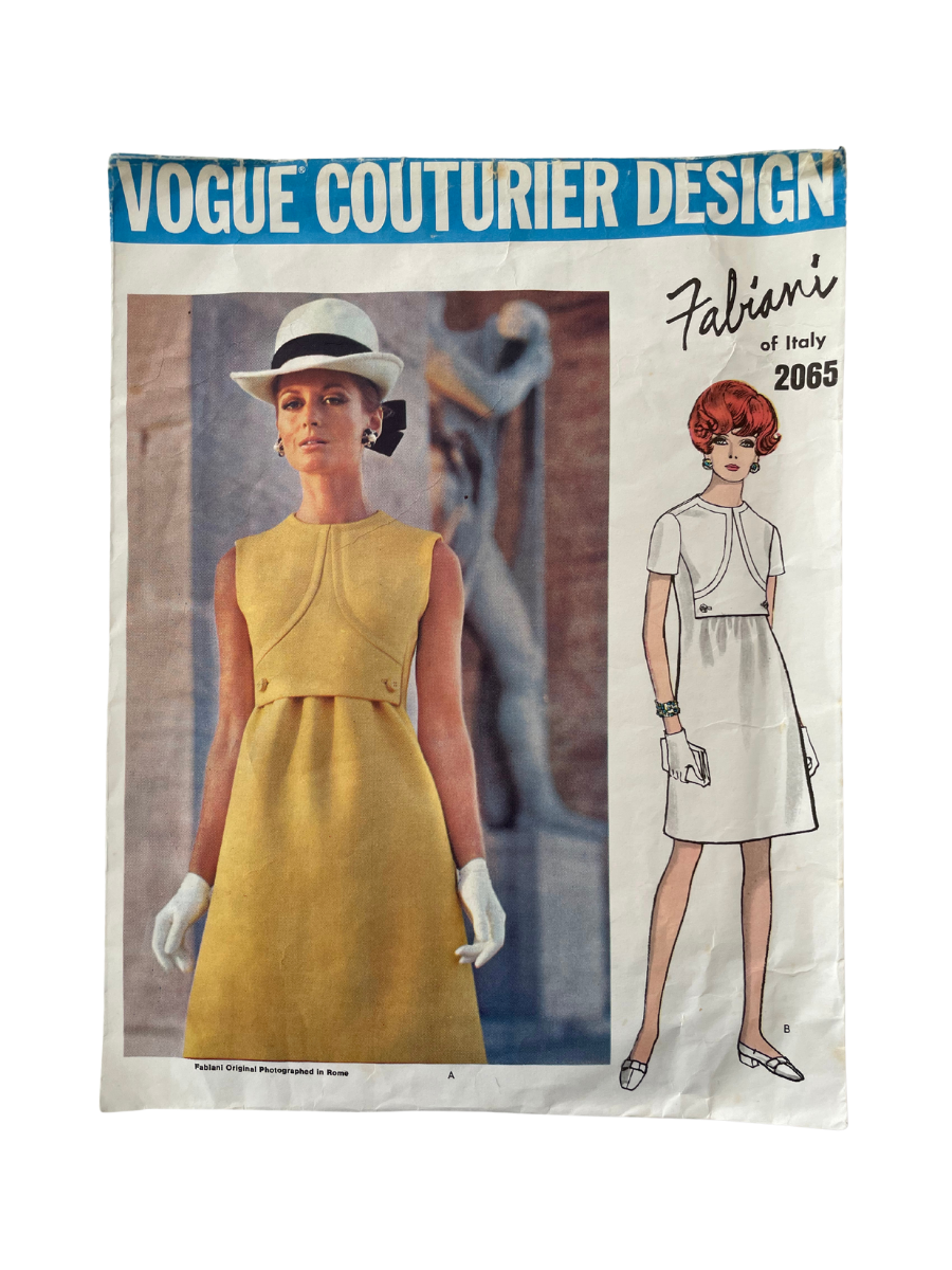 Vogue 2065 Womens Size 12 Dress – Vintage White Antiques